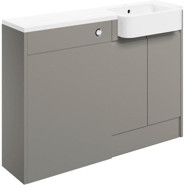 Ruby Chase 1242mm Basin & WC Unit Pack (Right Hand) - Pearl Grey Gloss