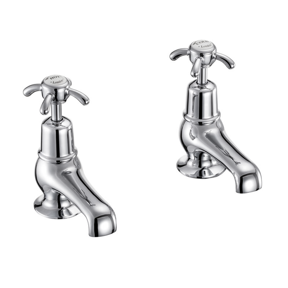 Burlington Anglesey Chrome 3 Inch Basin Taps AN1 | Victorian Plumbing