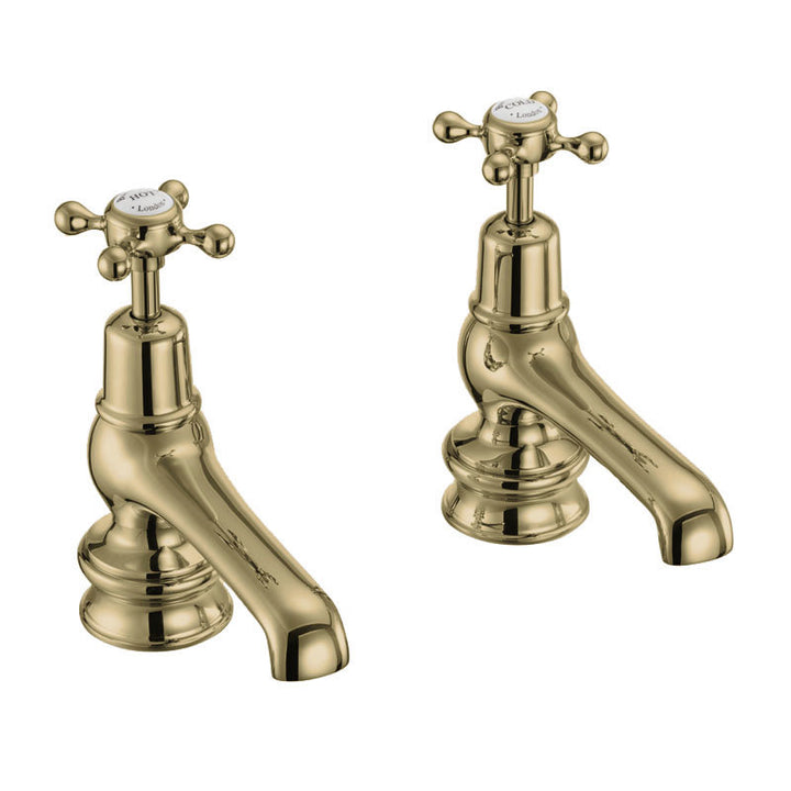 Burlington Gold Claremont Regent Basin Taps 5" | CLR2-QT-GOLD