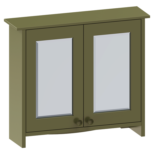 Burlington Guild 650mm Bathroom Mirror Cabinet Carlyle Green | GU6057C