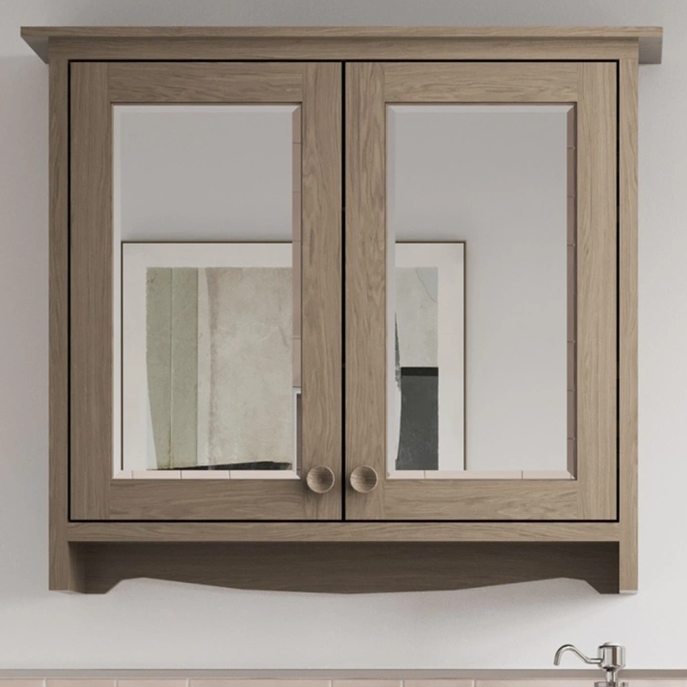 Burlington Guild 650mm Bathroom Mirror Cabinet - Dark Oak | GU6557DOK_CAB