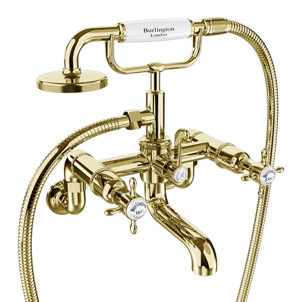 Burlington Guild Wall Mounted Bath Shower Mixer - Gold BU_GU422WG