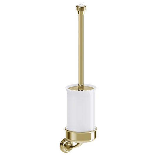 Burlington Guild Wall-Mounted Toilet Brush and Holder Gold | GU025G