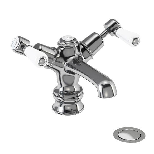Burlington Kensington Regent Chrome Basin Mixer Tap with Click Clack ...