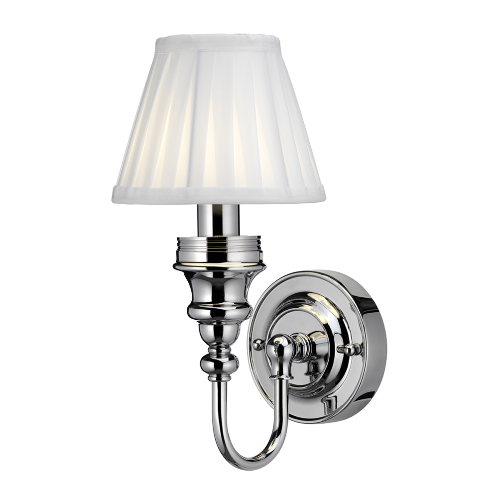 Burlington Ornate Light with Chrome Base and Fine Pleated Shade White ...