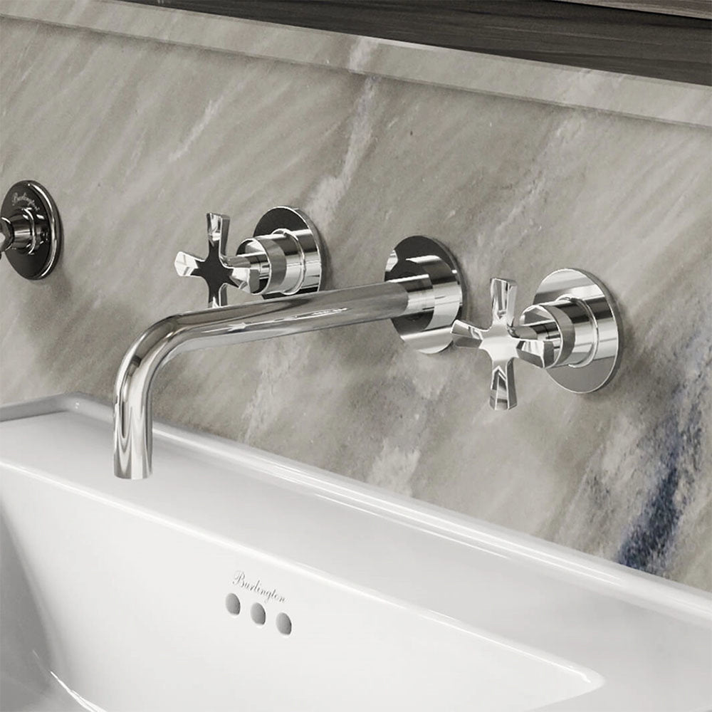 Burlington Riviera Art Deco Wall Mounted Basin Mixer Chrome | RS-CHR
