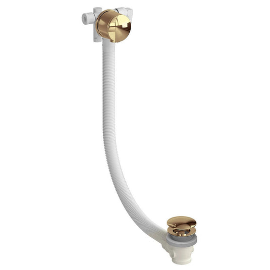 Burlington Riviera Gold Overflow Bath Filler with Click Clack Waste