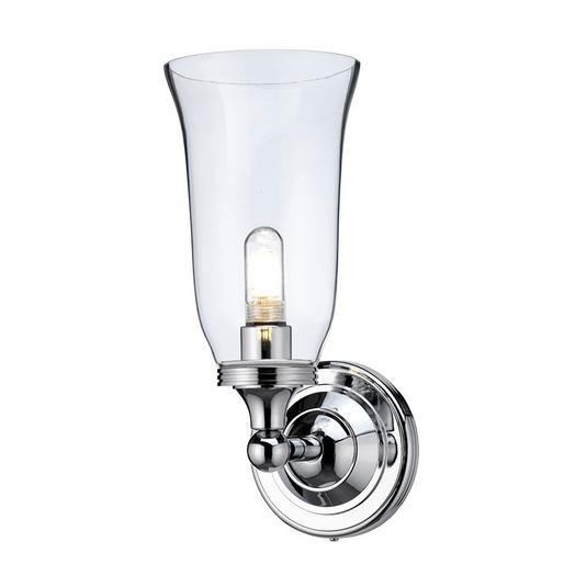 Burlington Round Light with Chrome Base and Vase Clear Glass Shade | BL14