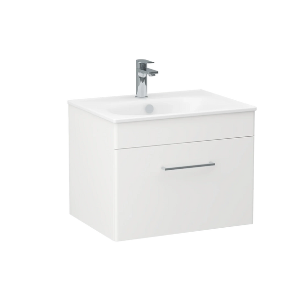 Imex Ivan 600mm Wall Mounted Single Drawer Vanity in Matt White- WM-2-