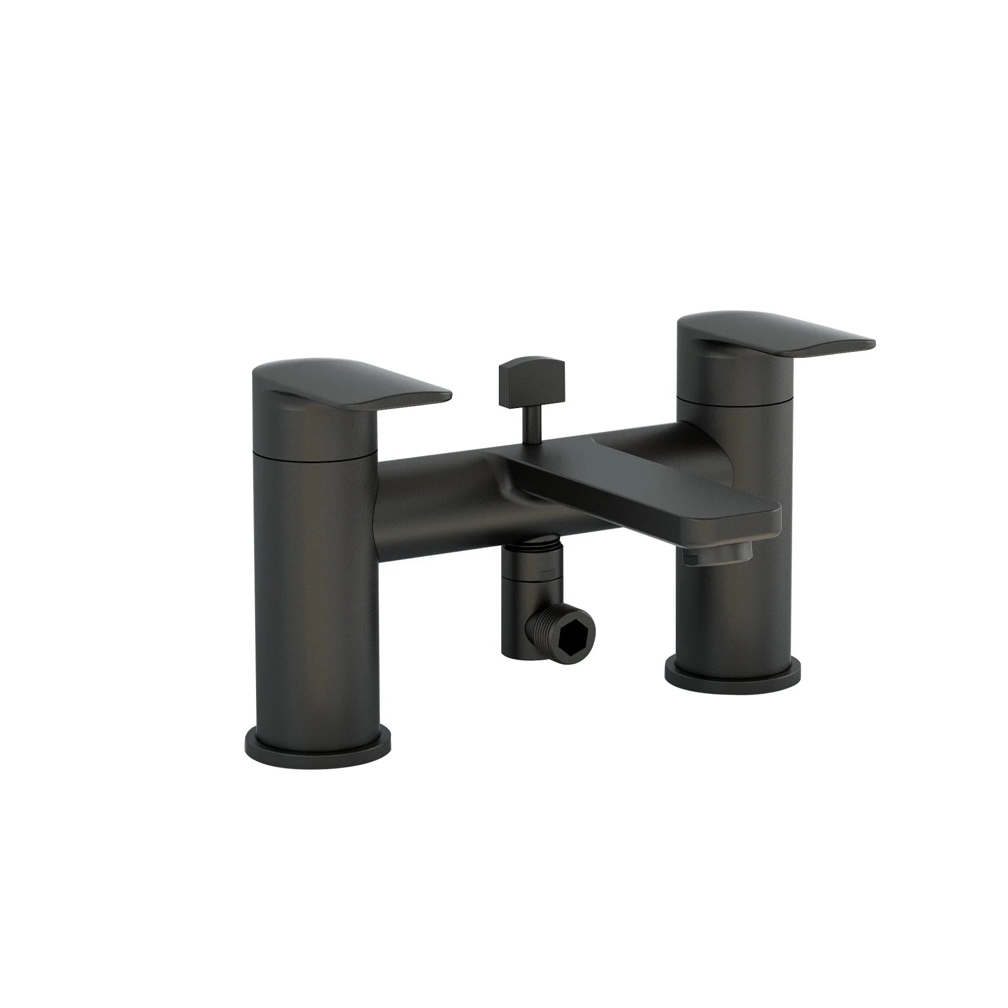 Imex Suburb Bath Shower Mixer in Matt Black with Kit (Incl Hose, Hands