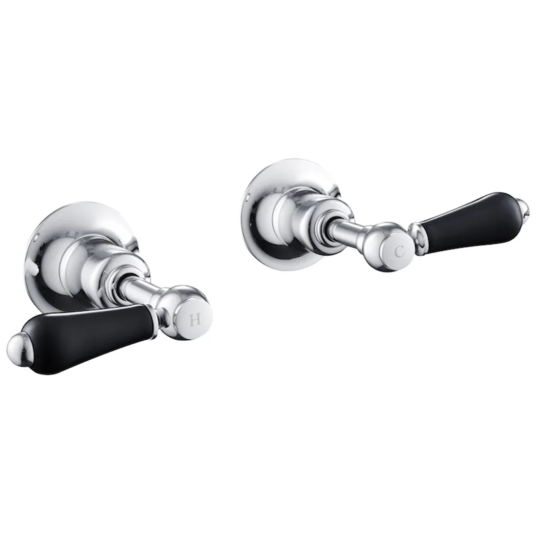 JTP Grosvenor Lever Wall Valves | Chrome / Black | GB85089