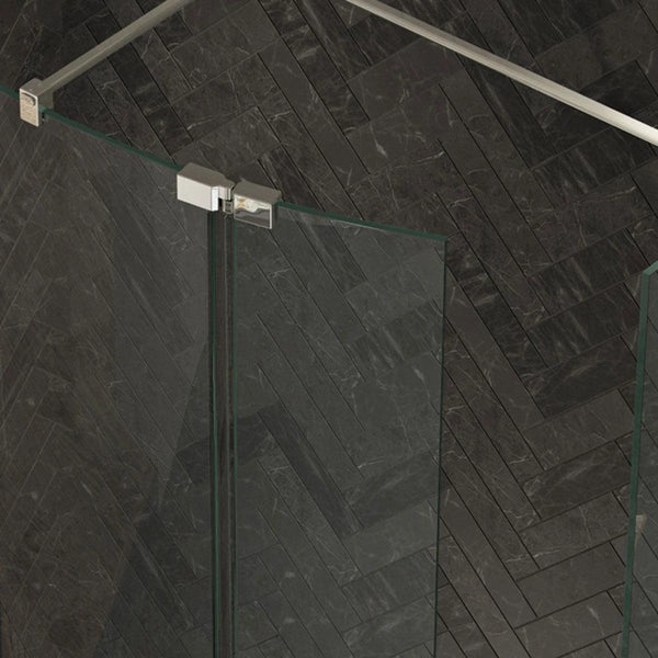 Kudos Ultimate 2 8mm Curved Hinged Deflector Panel Chrome 300mm LH