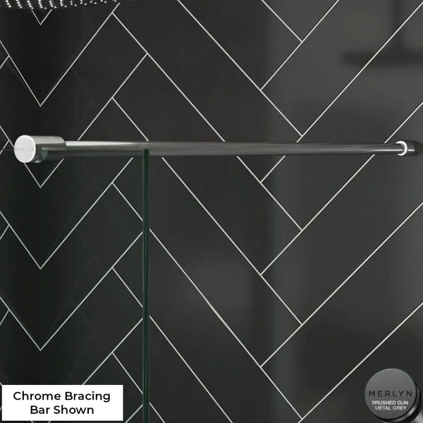 Merlyn 1000mm Wetroom Horizontal Bracing Bar - Brushed Gunmetal - N126