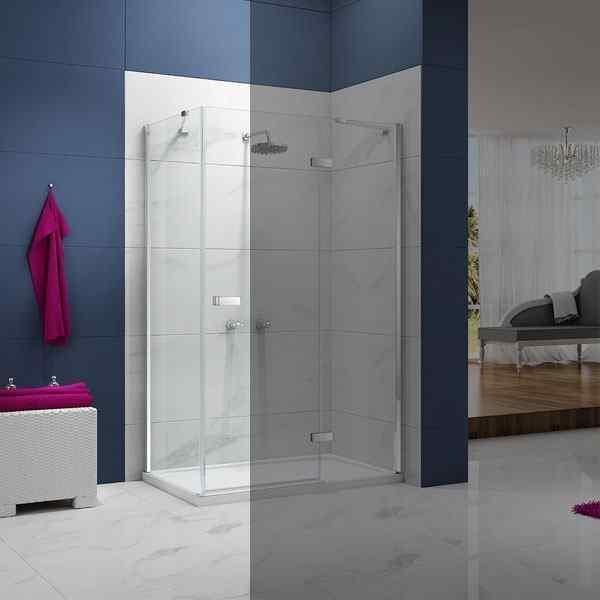 Merlyn Ionic Essence Frameless 900mm Hinge Shower Door & Inline Side P
