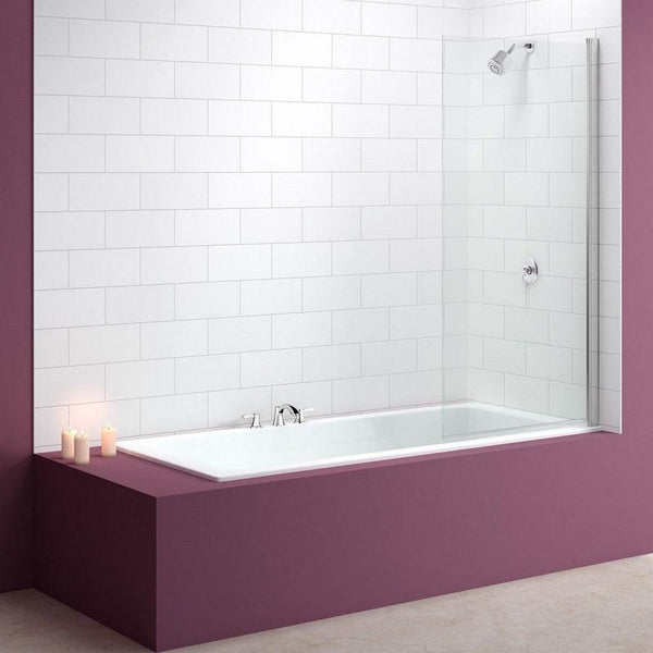 Merlyn Ionic 800 x 1500mm Single Square Bath Screen - Chrome - MB2