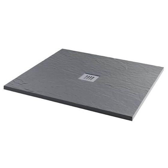 MX Minerals 900 x 900mm Anti-Slip Square Shower Tray - Ash Grey - X1C