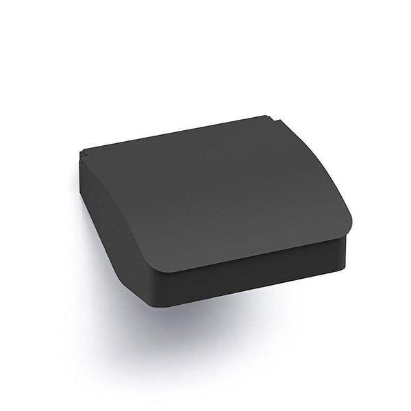 Origins S Cube Toilet Roll Holder with Flap | Black | 173020