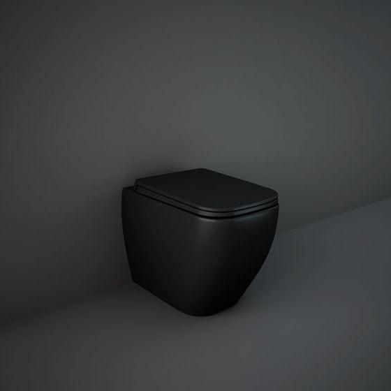 RAK Ceramics Feeling Rimless Back to Wall Toilet Pan | Matt Black | MP