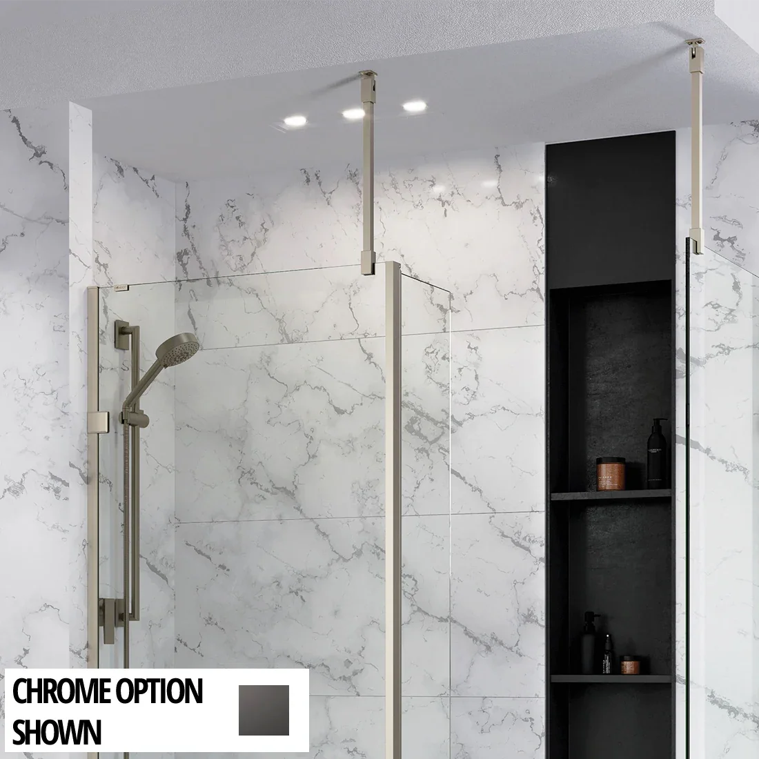 Roman Innov8 Ceiling Brace Kit - Polished Chrome - NBBKC50SQ