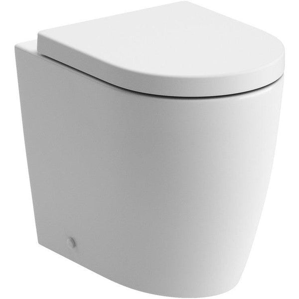 Ruby Pearl Rimless Back To Wall WC & Soft Close Seat - RUBY1860