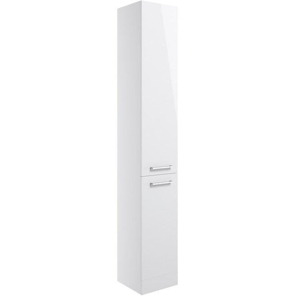 Ruby Winston 350mm Floor Standing 2 Door Tall Unit - White Gloss - RUB