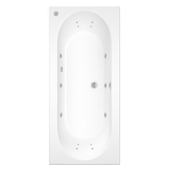 Trojan Cascade 1800 x 800mm Double Ended 14 Jet Whirlpool Bath & Waste
