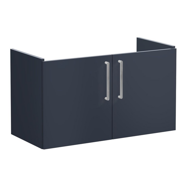 VitrA Root Flat 1000mm 2 Door Washbasin Unit | Matt Dark Blue | 67898