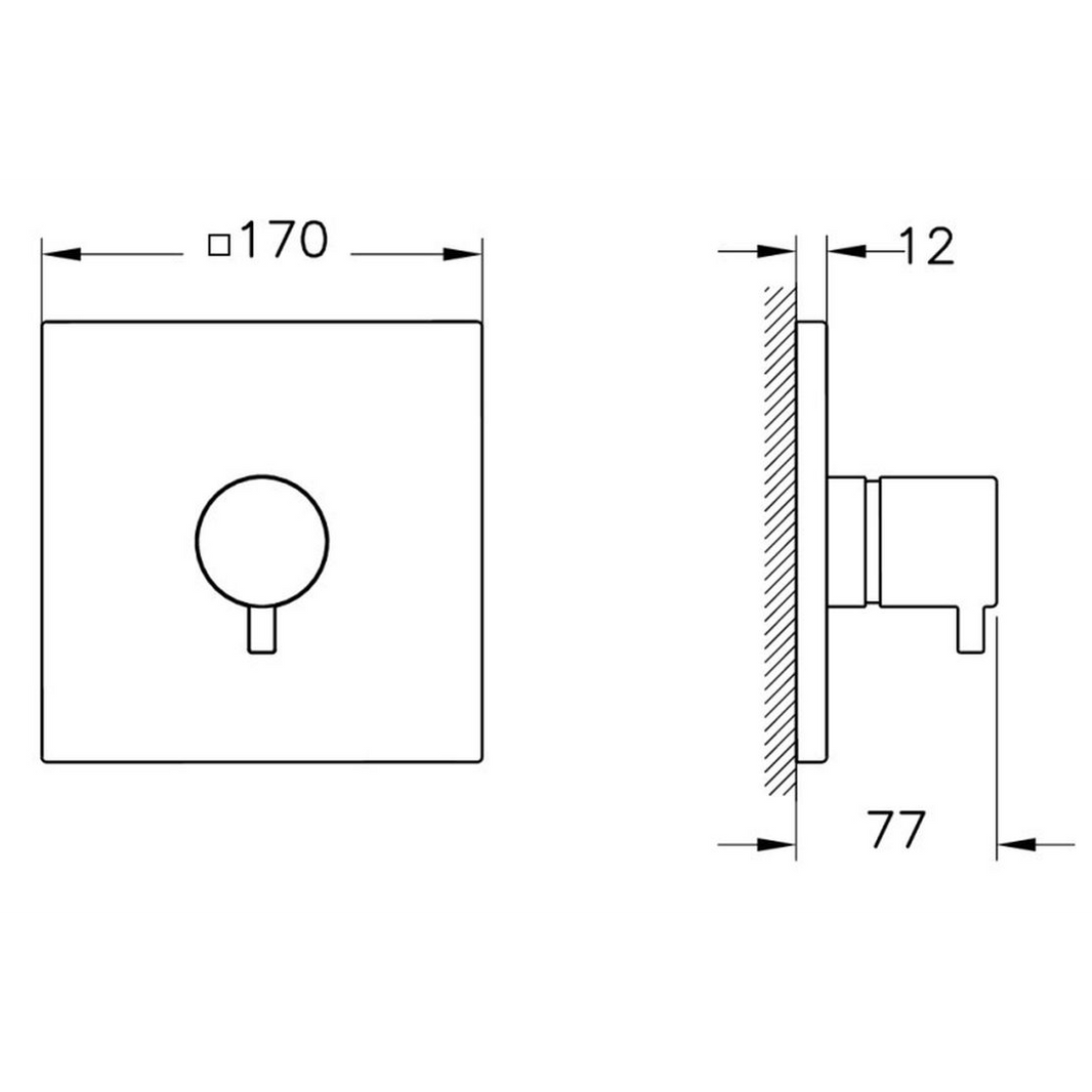 VitrA Root Square 3-Way Diverter | Soft Copper | A4338829EXP